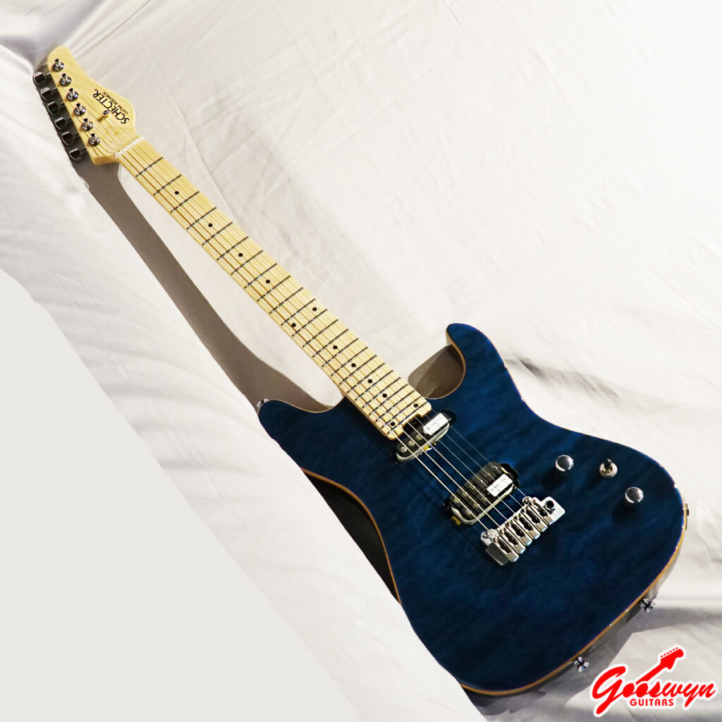 Schecter Japan MZ-1 See Thru Blue – Maple – Gooswyn Guitar